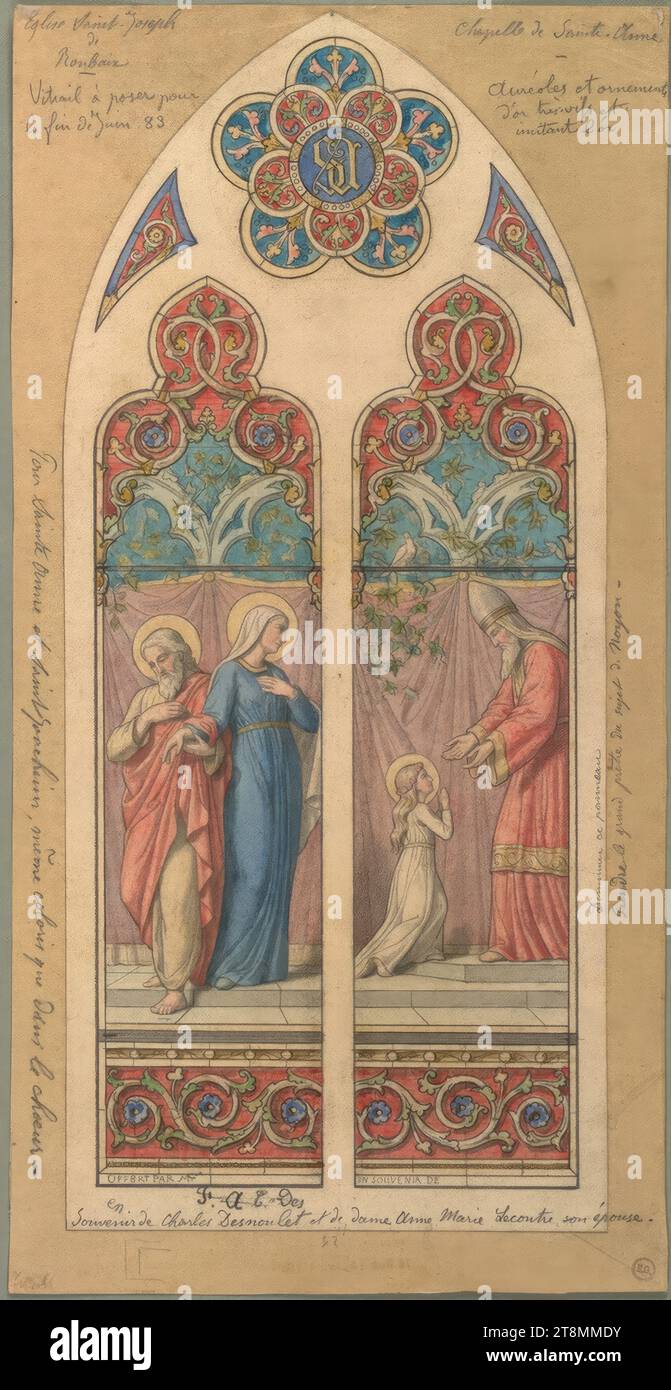 Mary's passage through the temple (glass window design for Saint Joseph ...