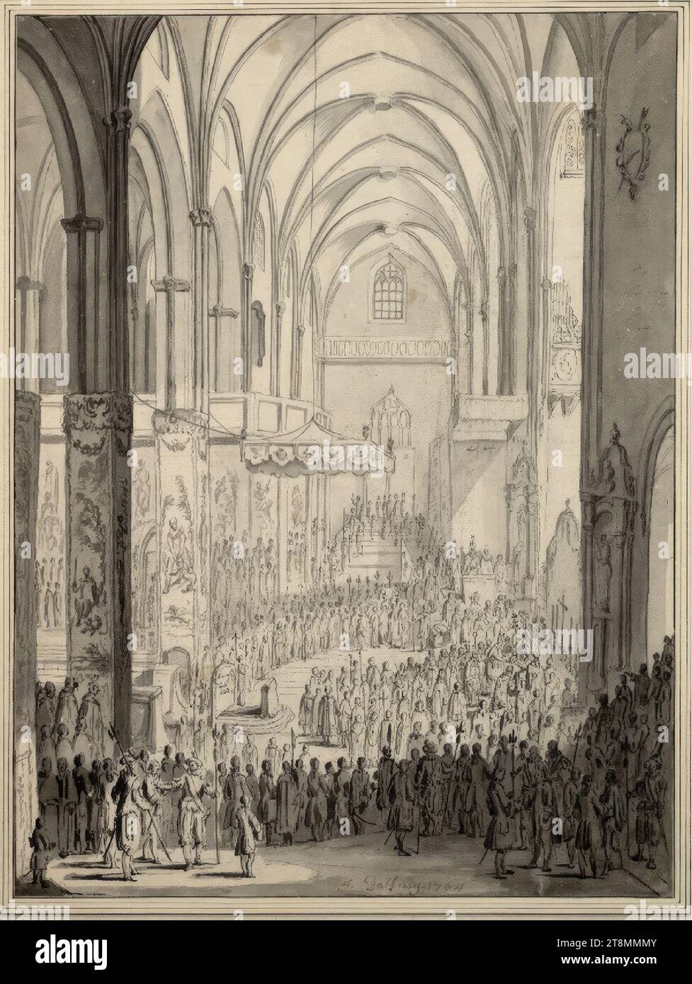 The coronation of Archduke Joseph as Roman king in the cathedral in ...