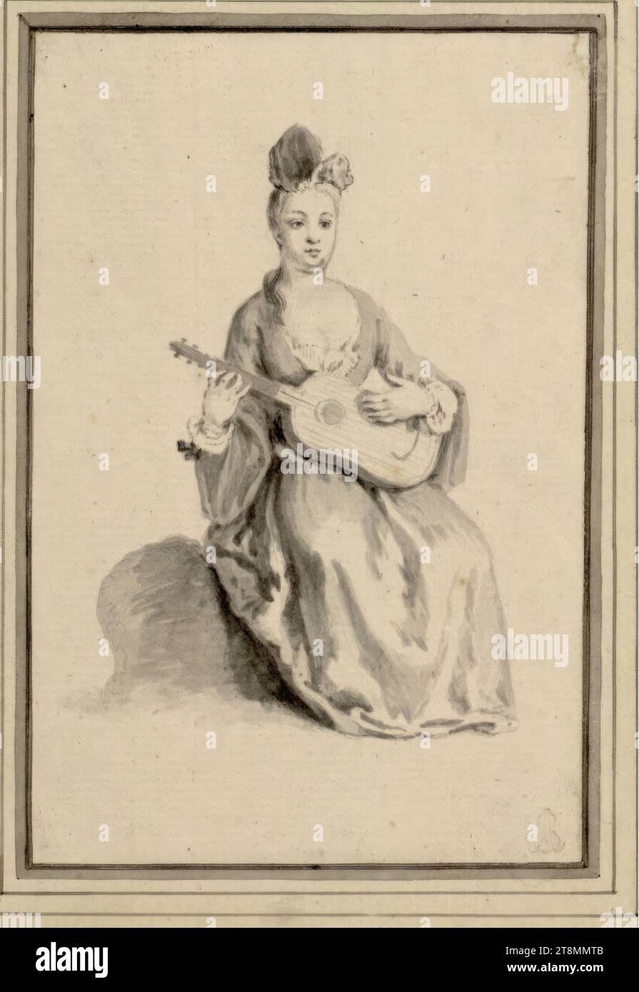 Lady playing the guitar, Johann Georg Wagner (Meissen 1744 - 1767 ...