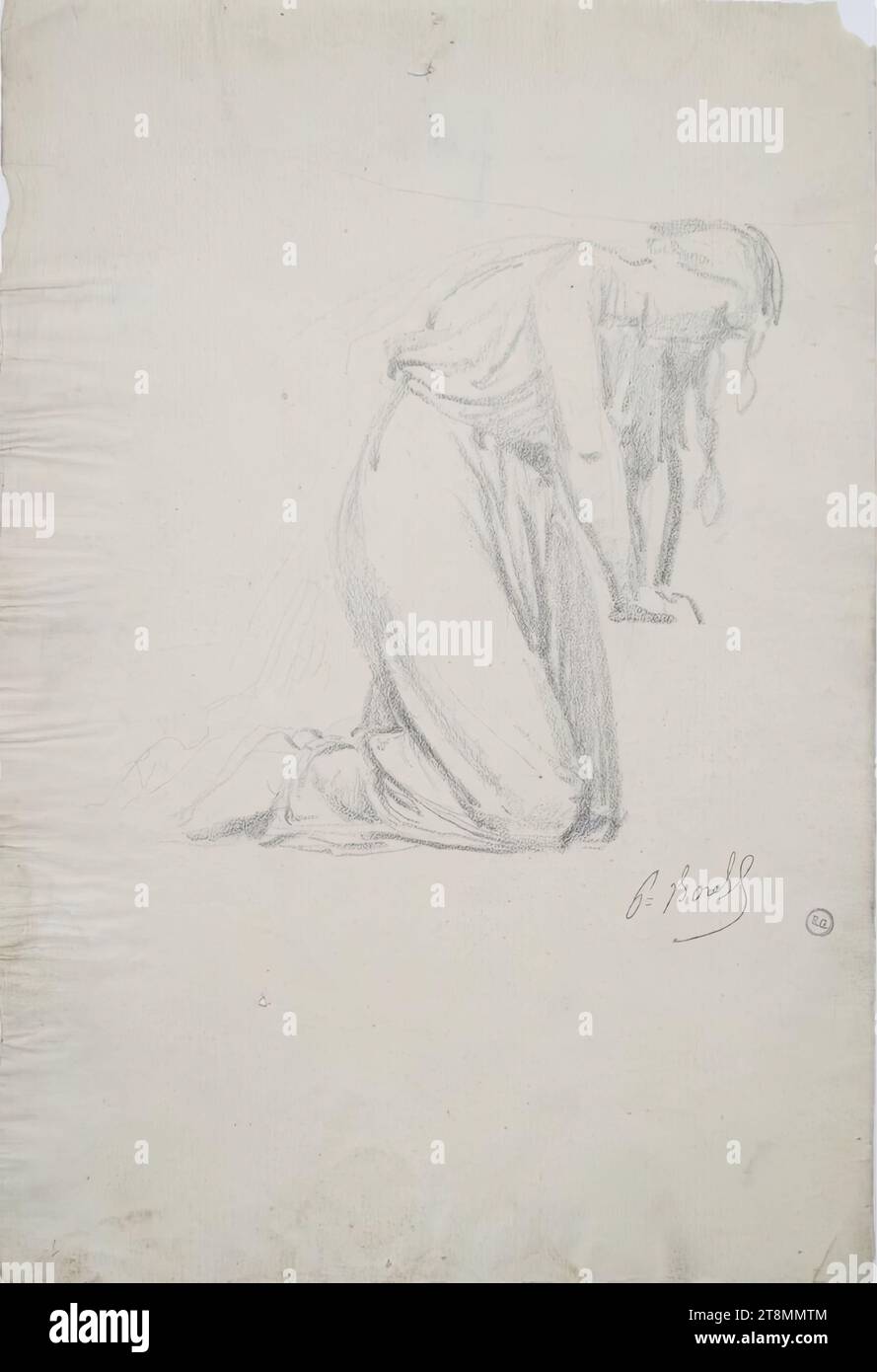 Study of the kneeling figure on the left of the painting 'The Disciples ...