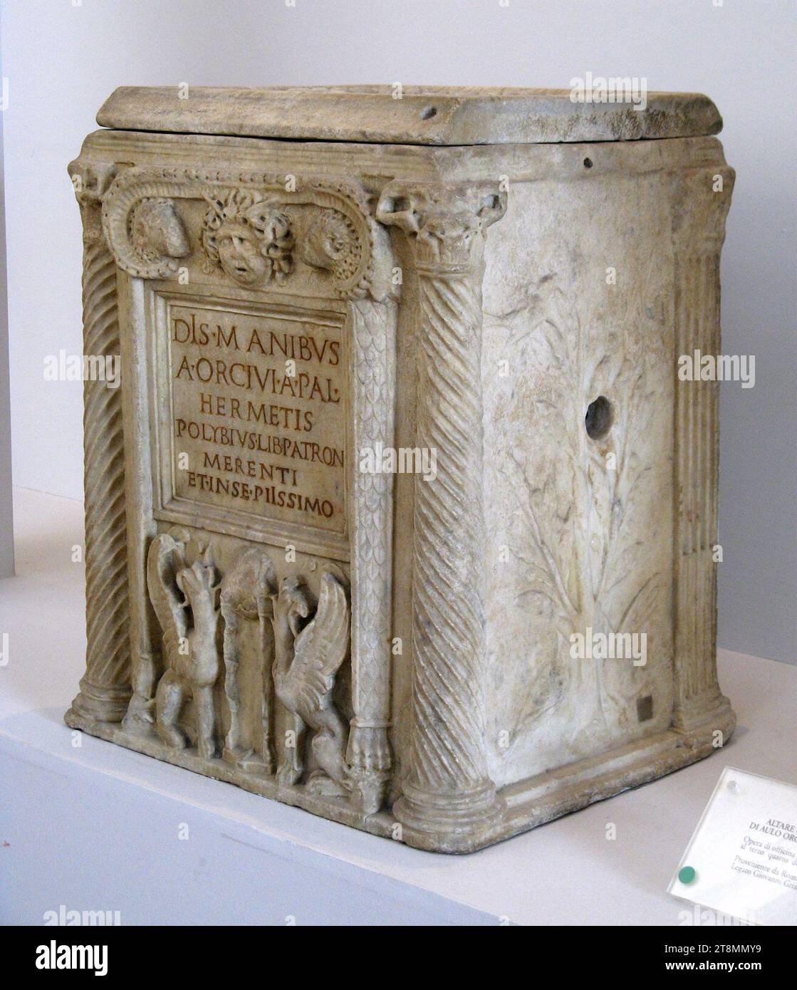 Venice MAN 169 Funerary altar of Aulus Orcivius Hermes 02 Stock Photo ...