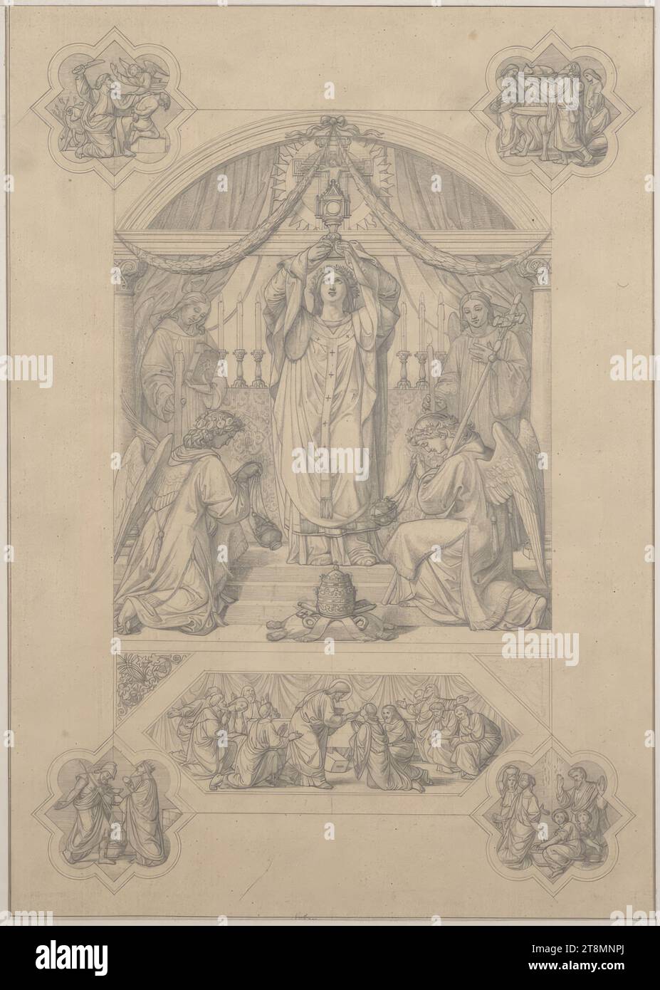 The Eucharist, Bonaventura Emler (Vienna 1831 - 1862 Vienna), drawing ...