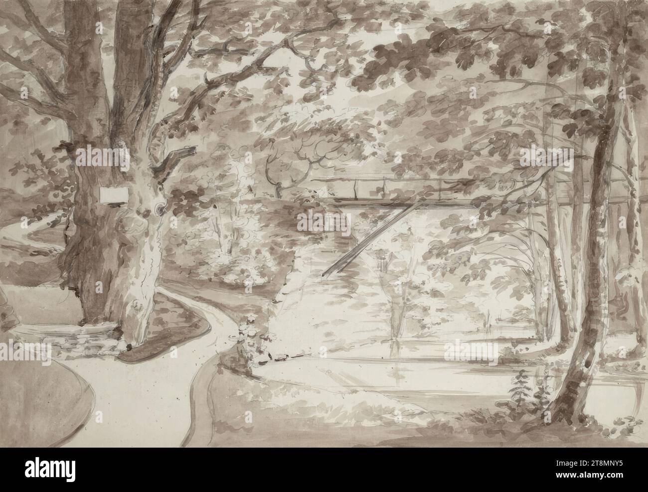 View of the raised bridge in the famous garden of in Bohemia belonging ...