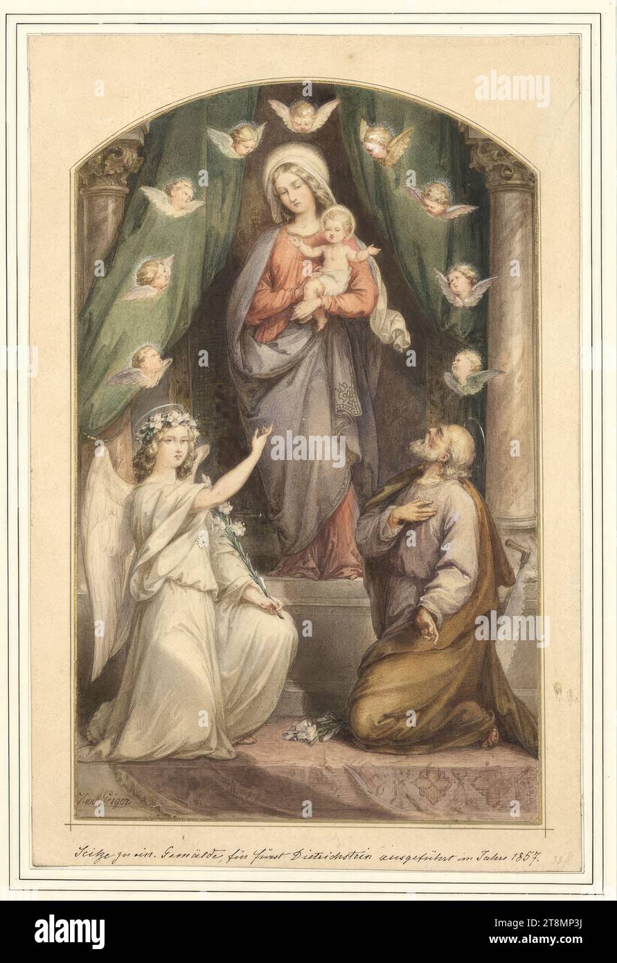 Standing Madonna with Saint Simon and an Angel, Carl Joseph Geiger ...