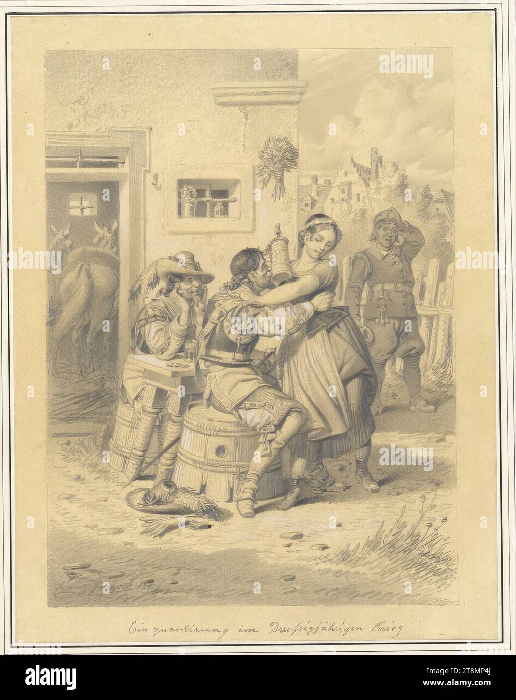 Billeting during the Thirty Years' War, Franz Gerasch (Vienna 1826 ...