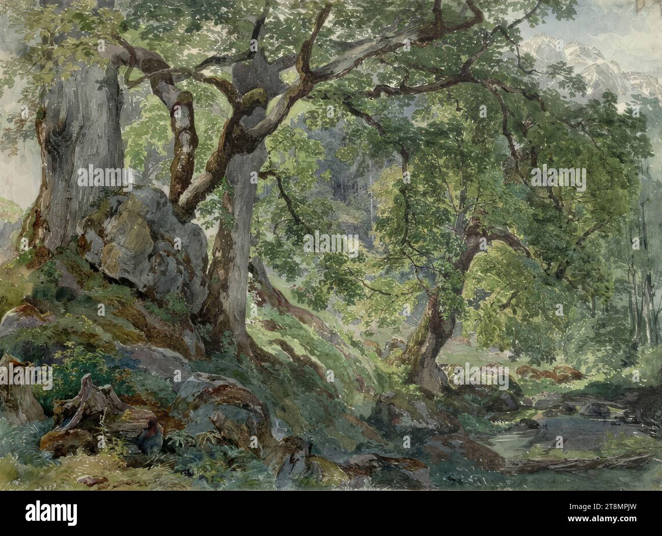 Tree landscape, Joseph Höger (Vienna 1801 - 1877 Vienna), around 1845 ...