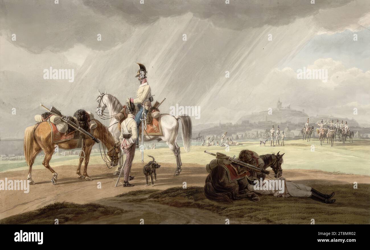 Austrian dragoon camp in front of a town, Wilhelm Alexander Wolfgang ...