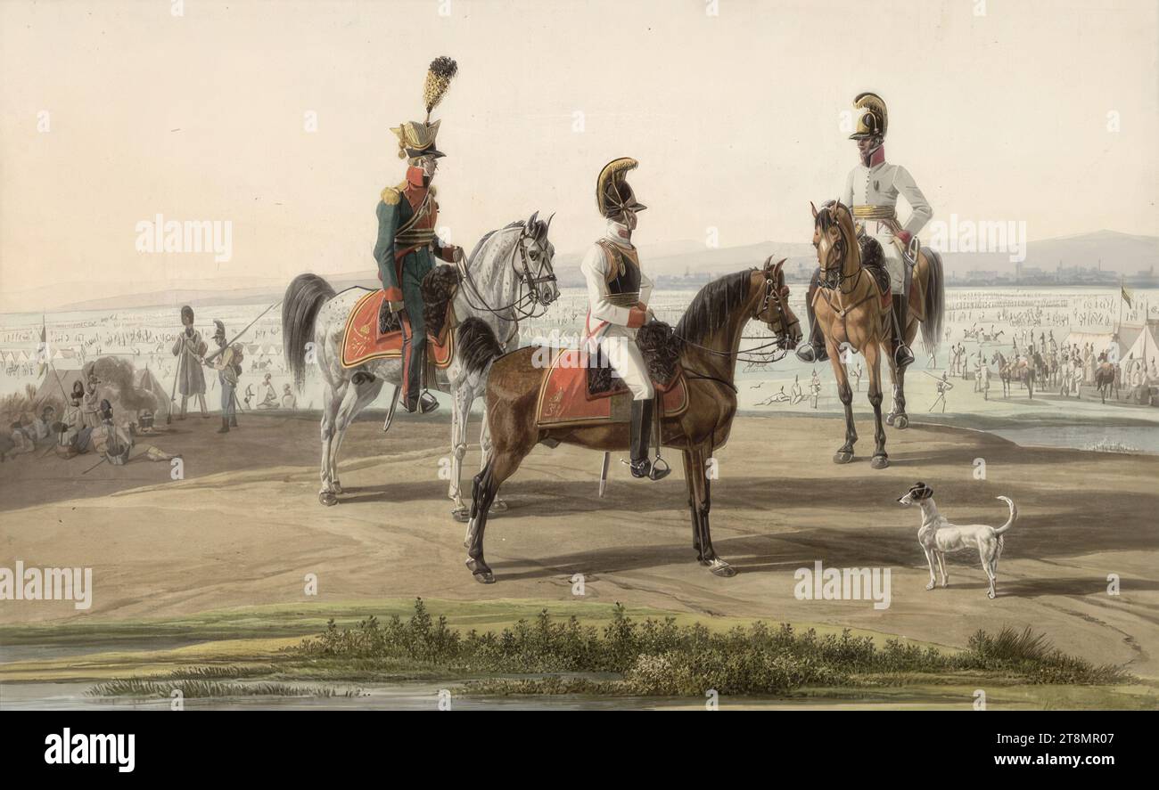 Officers in front of a camp, Wilhelm Alexander Wolfgang von Kobell ...