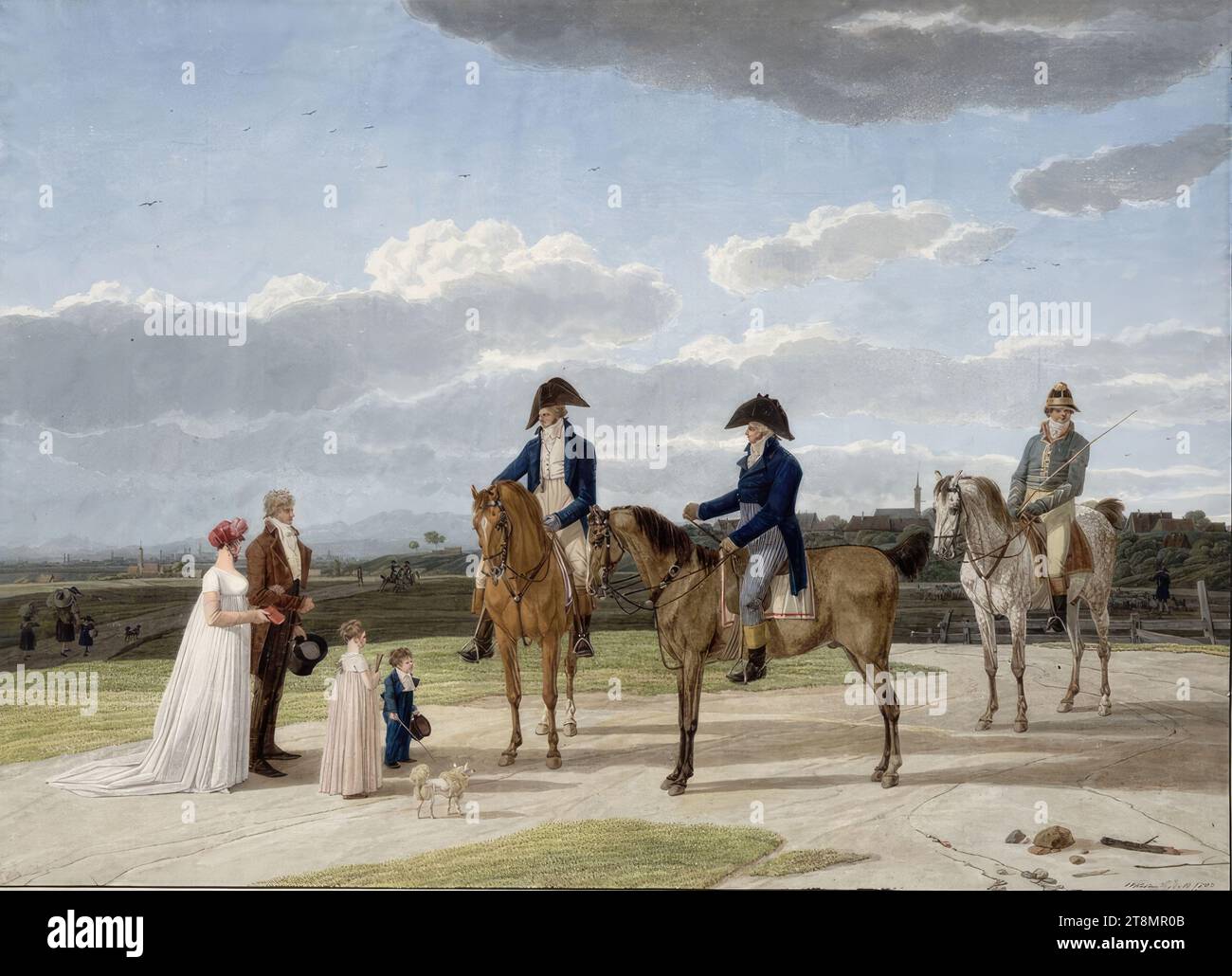 Encounter between three distinguished horsemen and family, Wilhelm ...