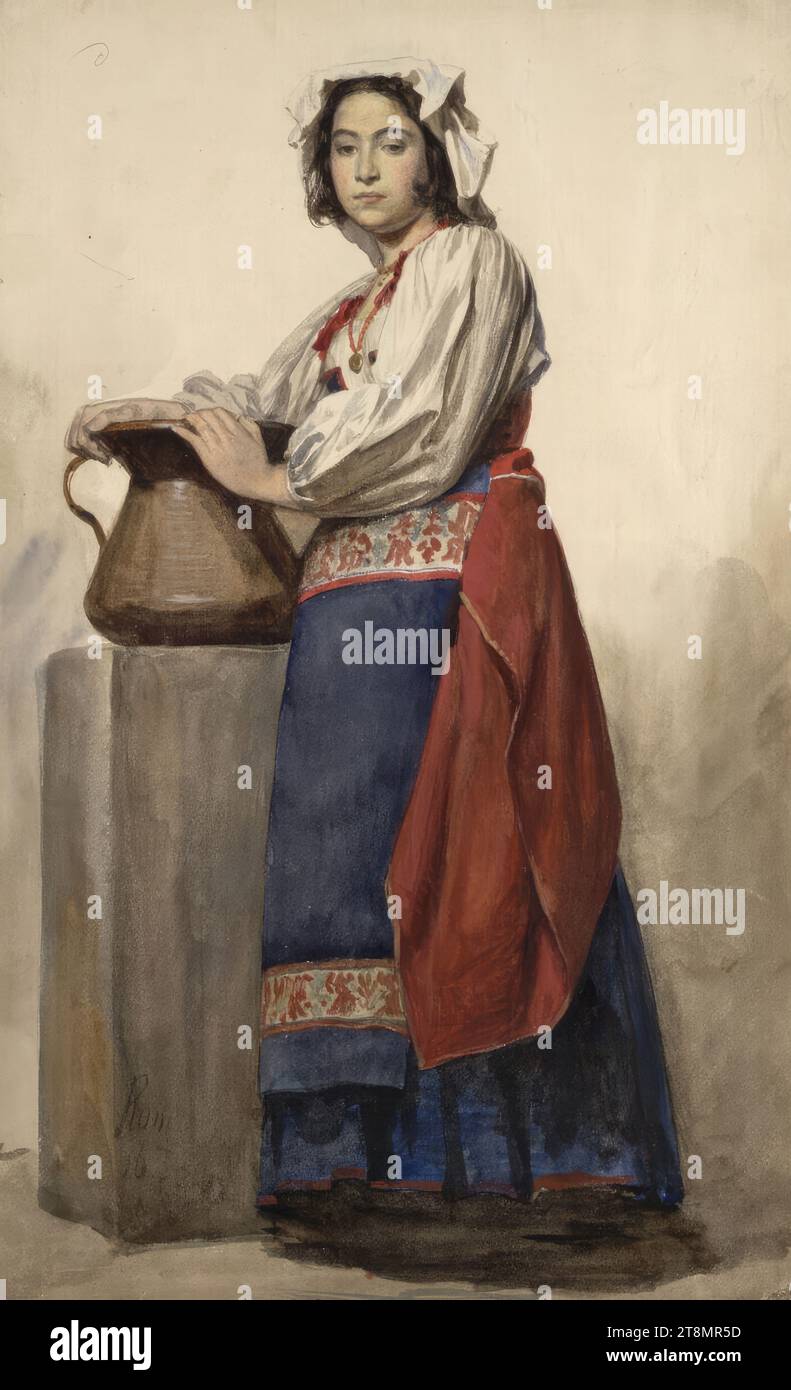 Italian girl with a copper cauldron, Ferdinand Laufberger (Mariaschein ...