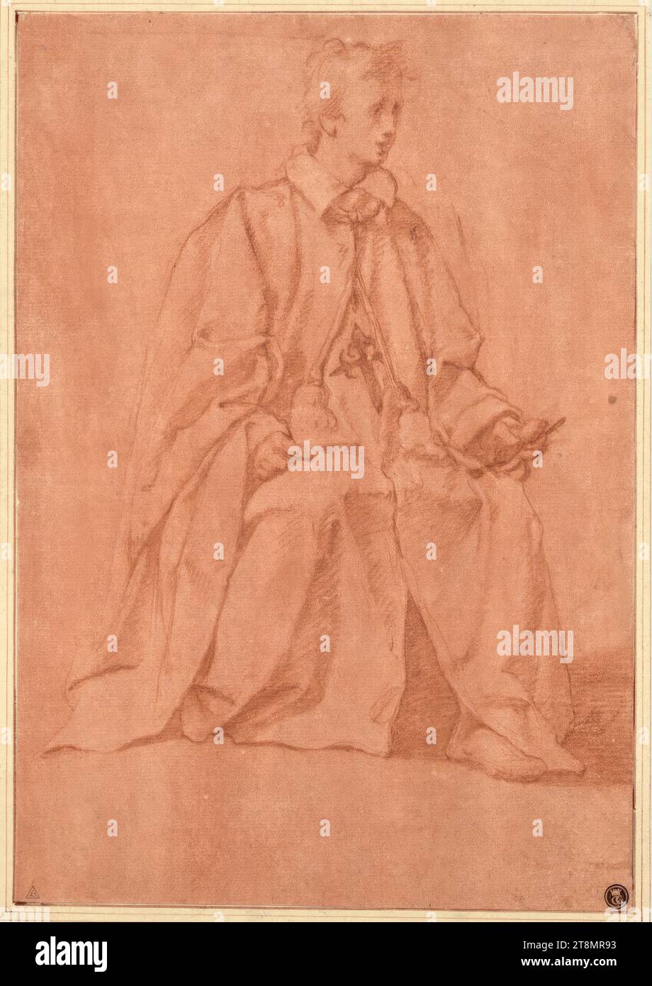 Seated Knight of Jacob, front view to the right, Mirabello Cavalori ...