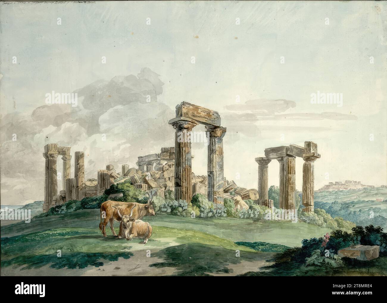 Temple of Juno Lacinia in Agrigento (after Jakob Philipp Hackert ...