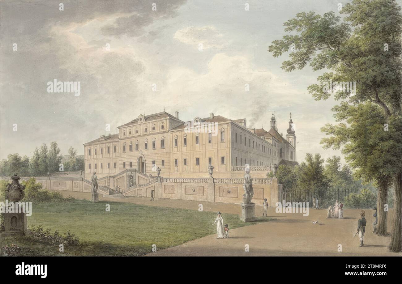 Garden side of Dux/Duchcov Castle in the northern Czech region of ...