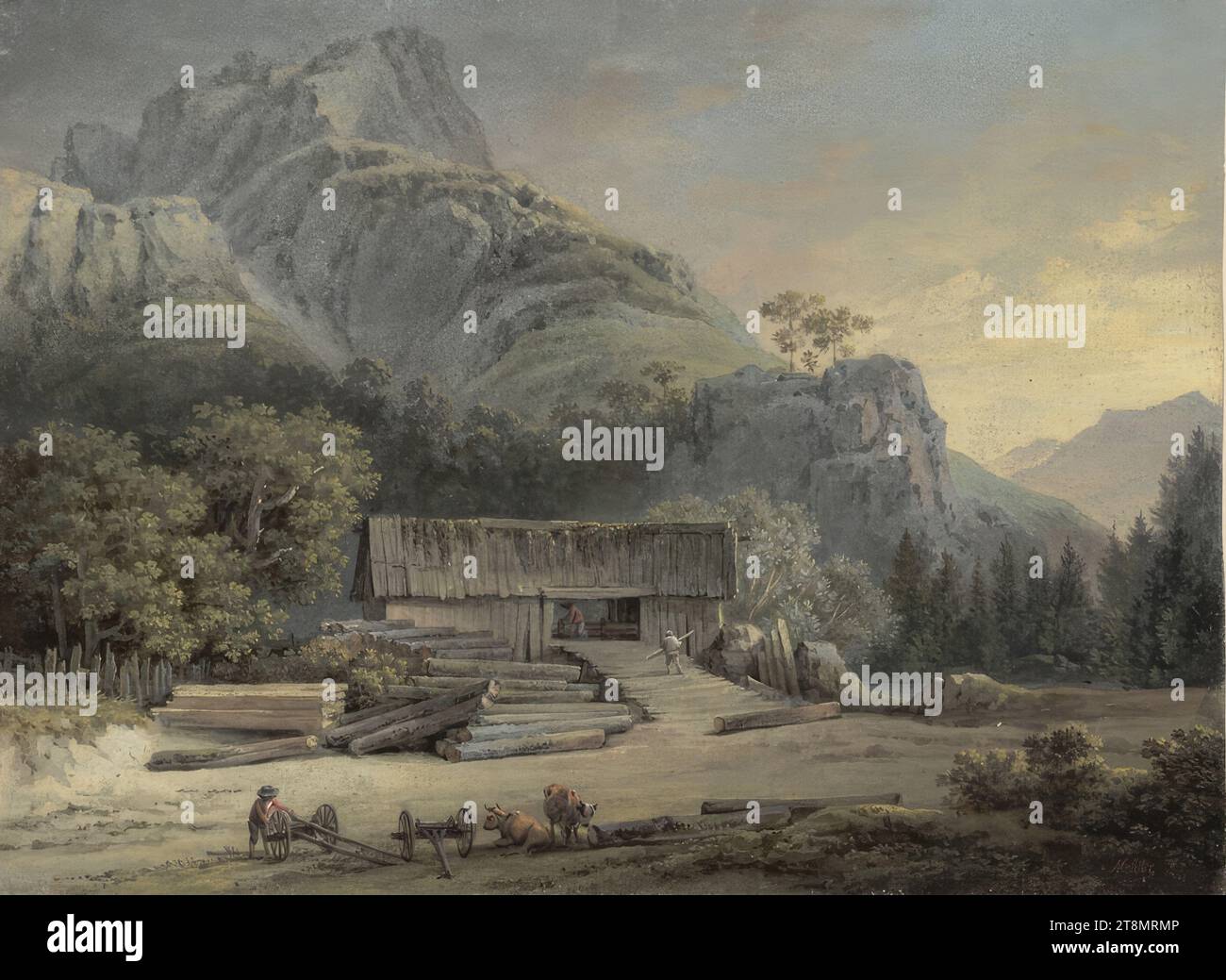 Alpine landscape with a sawmill, Martin von Molitor (Vienna 1759 - 1812 ...