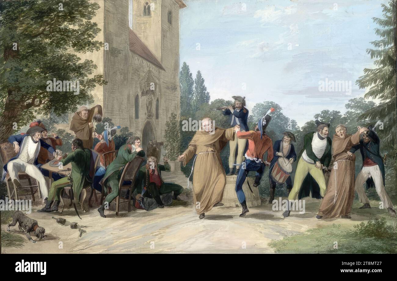 Debauchery and mistreatment of monks by French soldiers near a ...