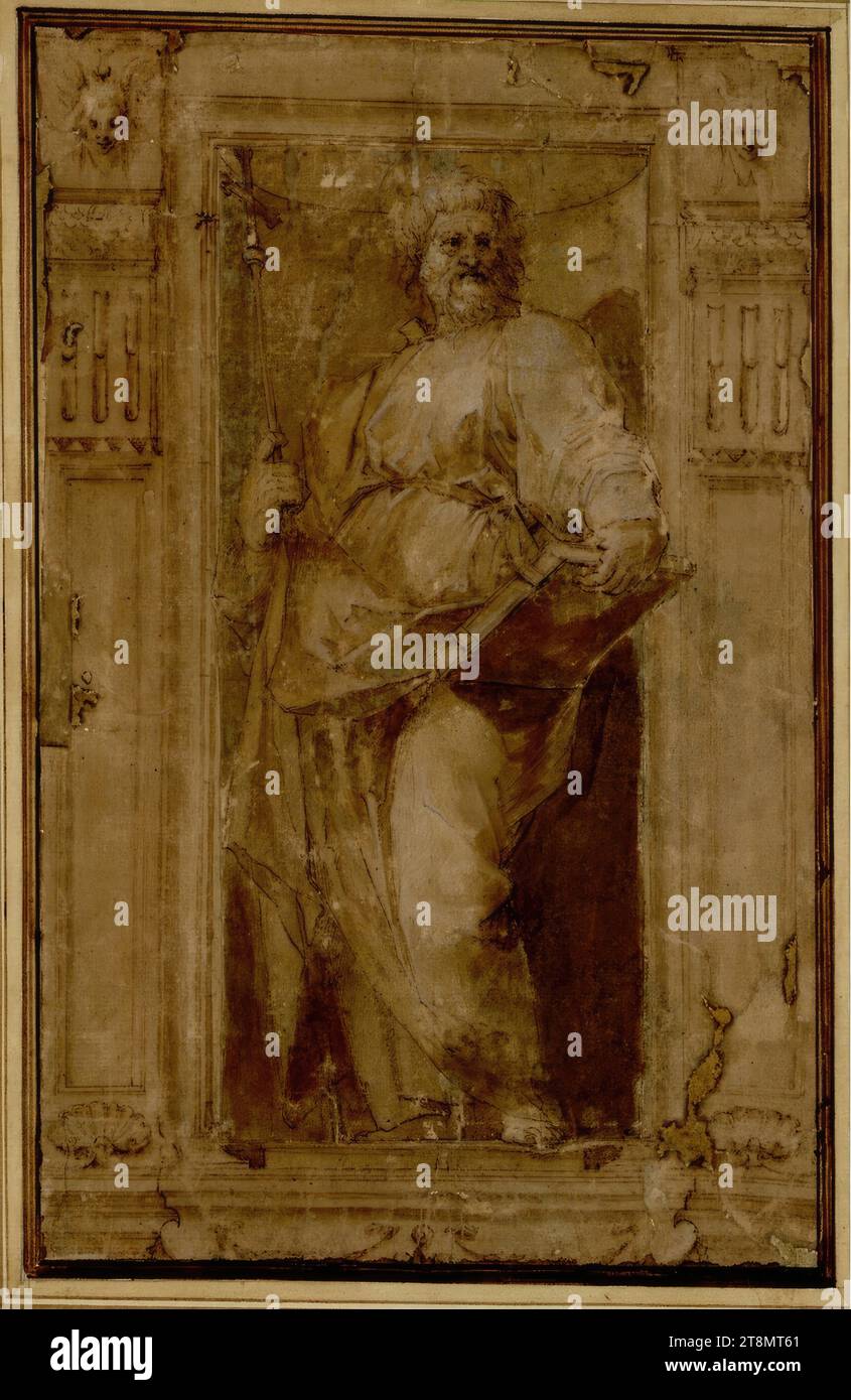 The apostle Philip in frontal view, standing in a niche, anonymous ...