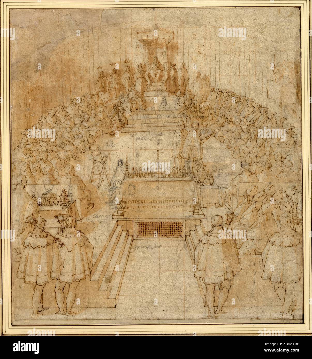 Design for the depiction of a consistory in a circular column building ...
