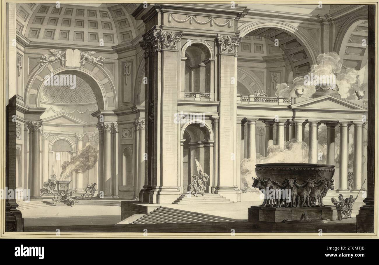 Theater decoration representing Heliodore chassé du Temple de Jerusalem ...