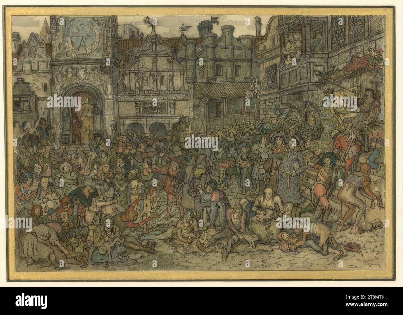 The Anabaptists on the market square in Münster in 1534 during the ...