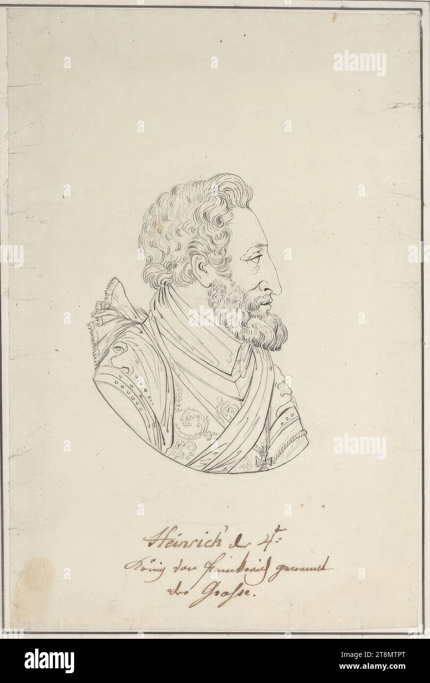 Heinrich IV., 4-part series: Portraits, Moritz von Schwind (Vienna 1804 ...