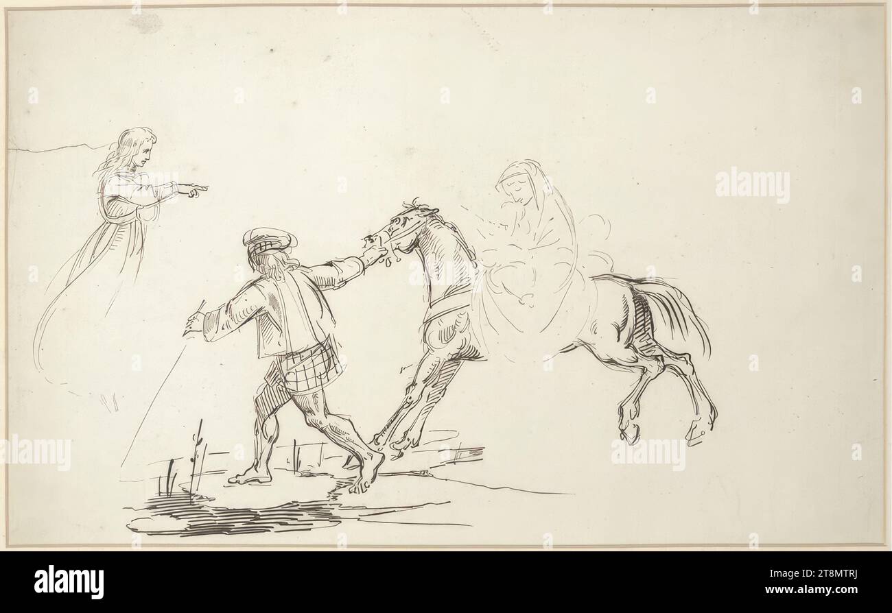 Scotsman leading a horse, Moritz von Schwind (Vienna 1804 - 1871 ...