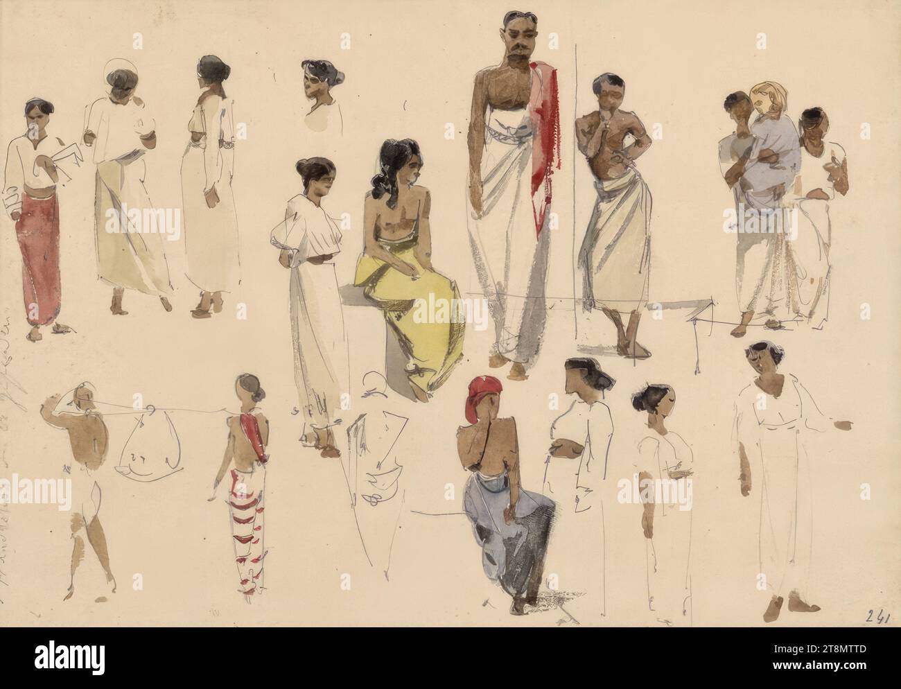 Indian types, Josef Selleny (Vienna 1824 - 1875 Inzersdorf), drawing ...