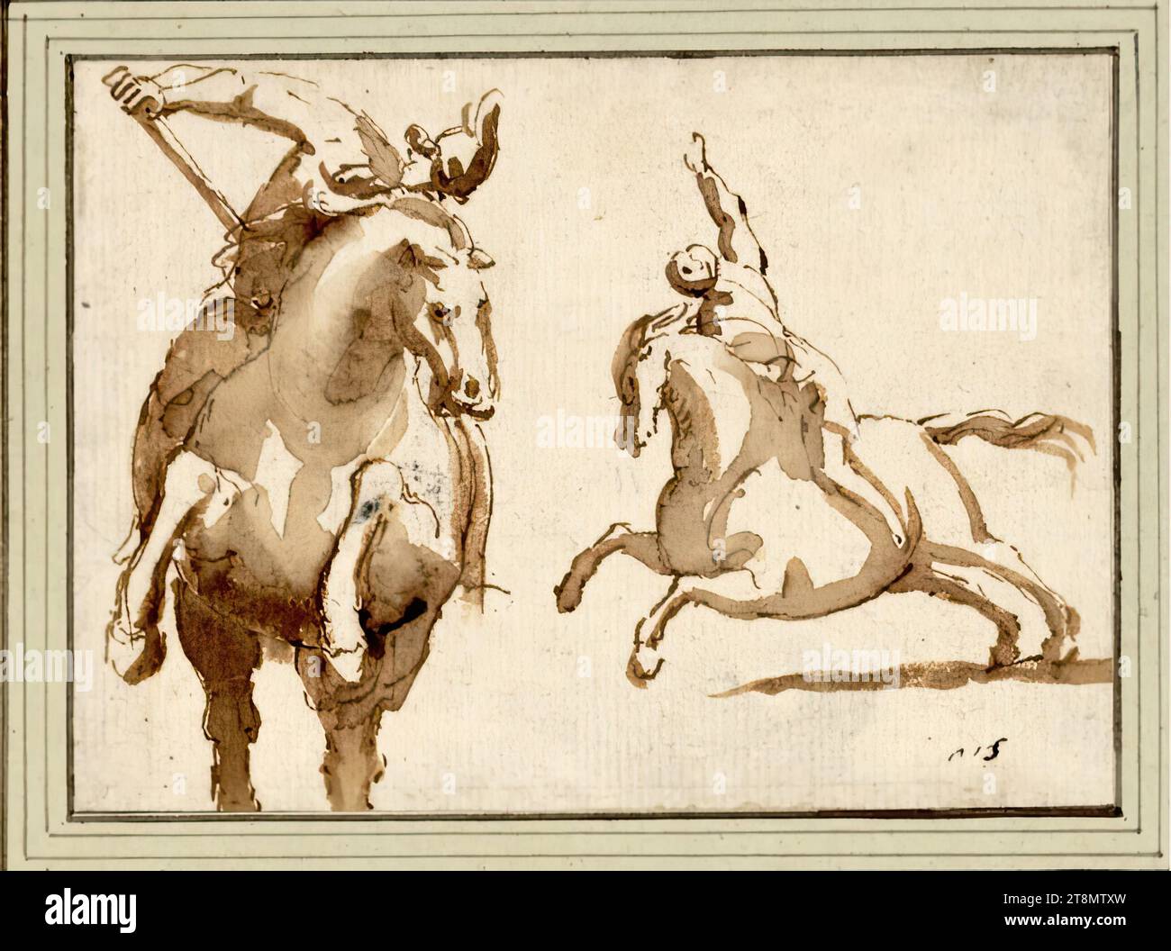 Two galloping horsemen, Filippo Angeli called Napoletano (Rome, around ...