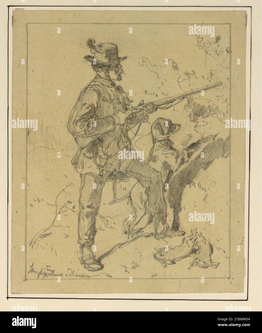 Hunter at the ready, Anton Strassgschwandtner (Vienna 1826 - 1881 ...