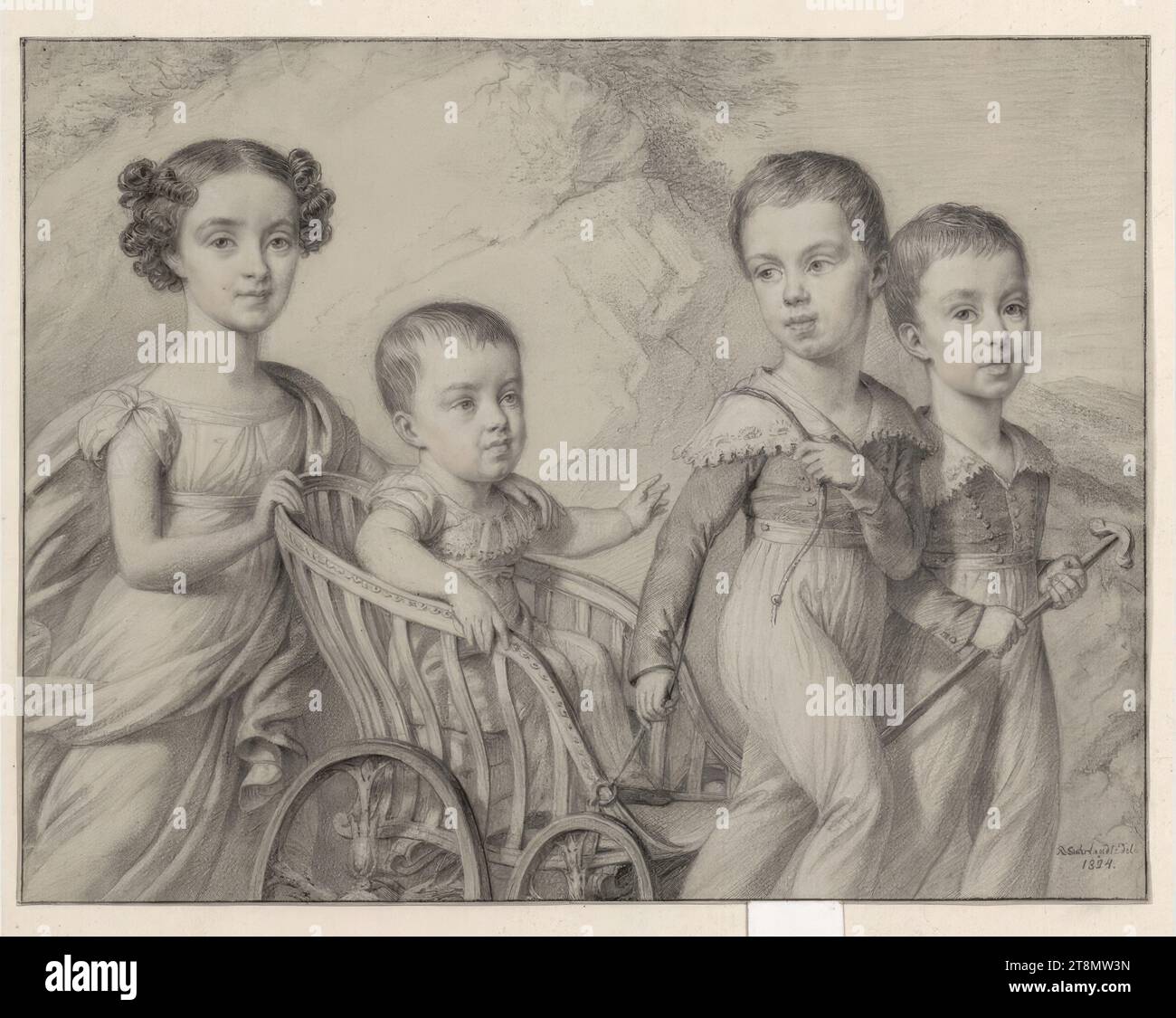 The four children of Archduke Carl: Princess Therese, Albert, Karl and ...