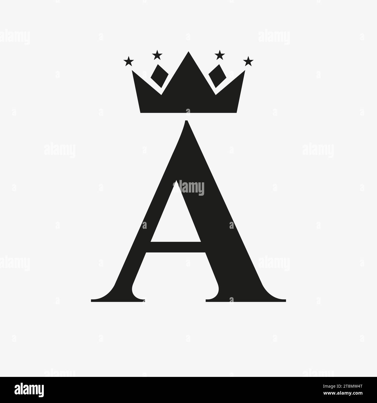 Crown Logo On Letter A with Star Icon. Crown Symbol Template Stock ...