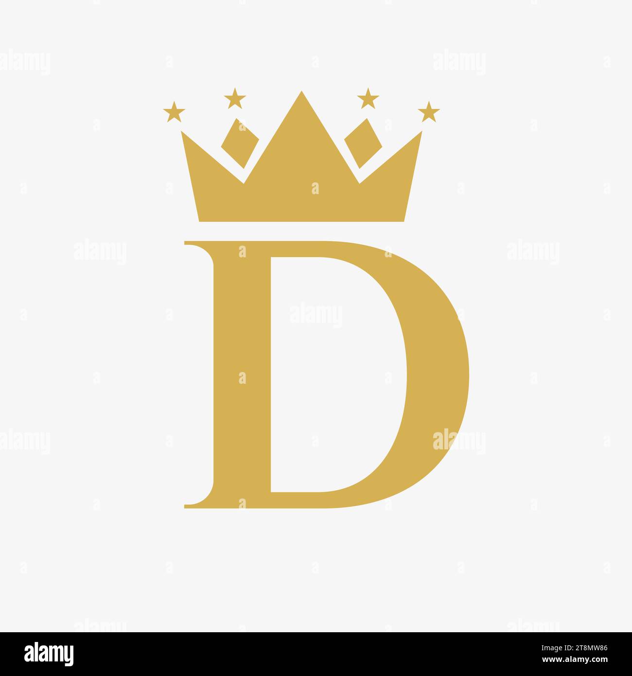 Crown Logo On Letter D with Star Icon. Crown Symbol Template Stock ...
