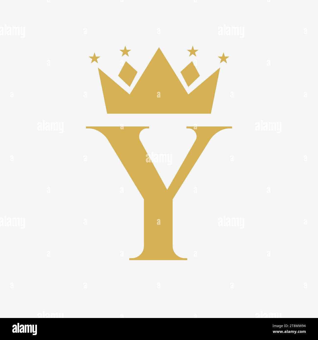 Crown Logo On Letter Y with Star Icon. Crown Symbol Template Stock ...