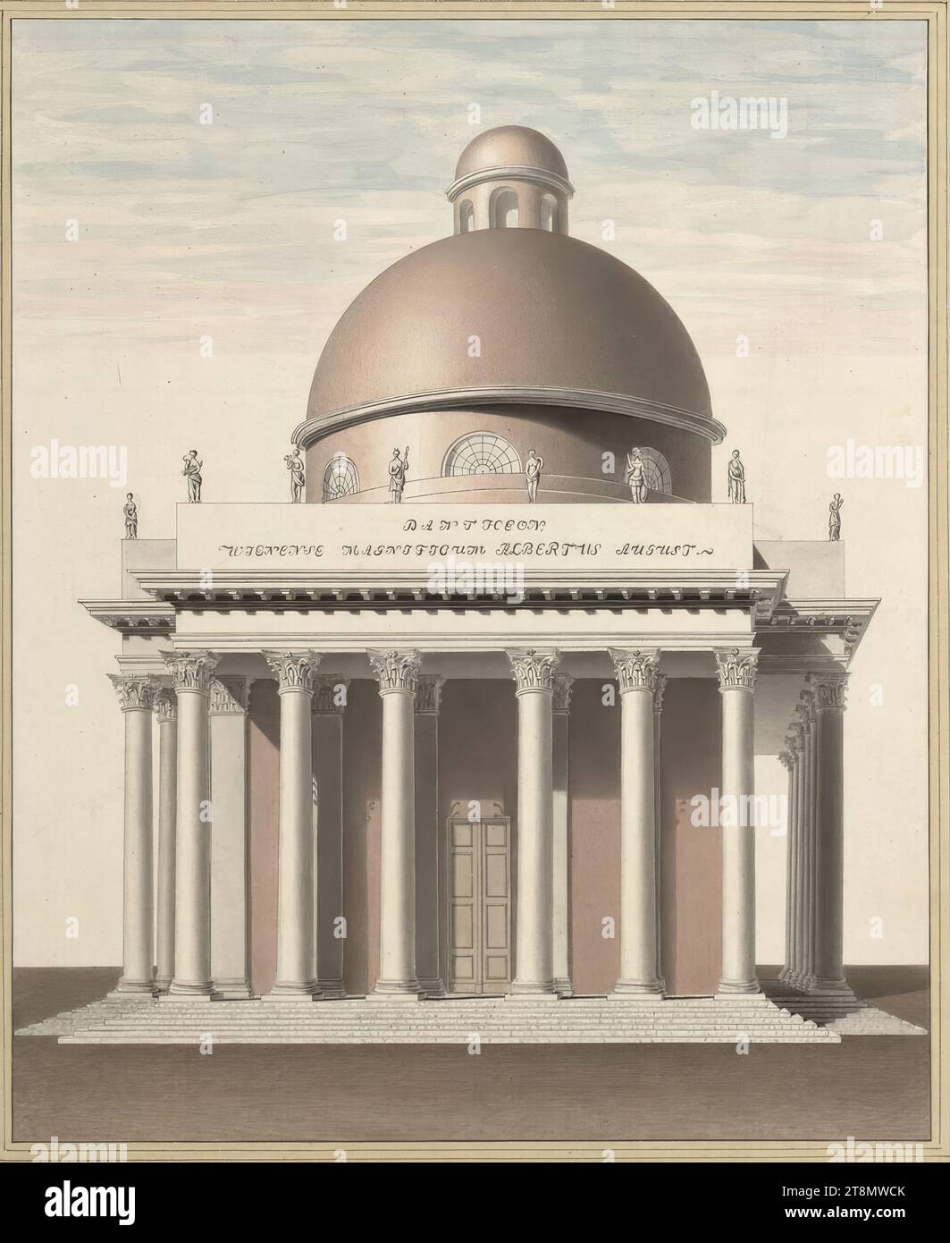 Neoclassical temple facade, Joseph Ziegler (Austria, 1774 - 1846 ...