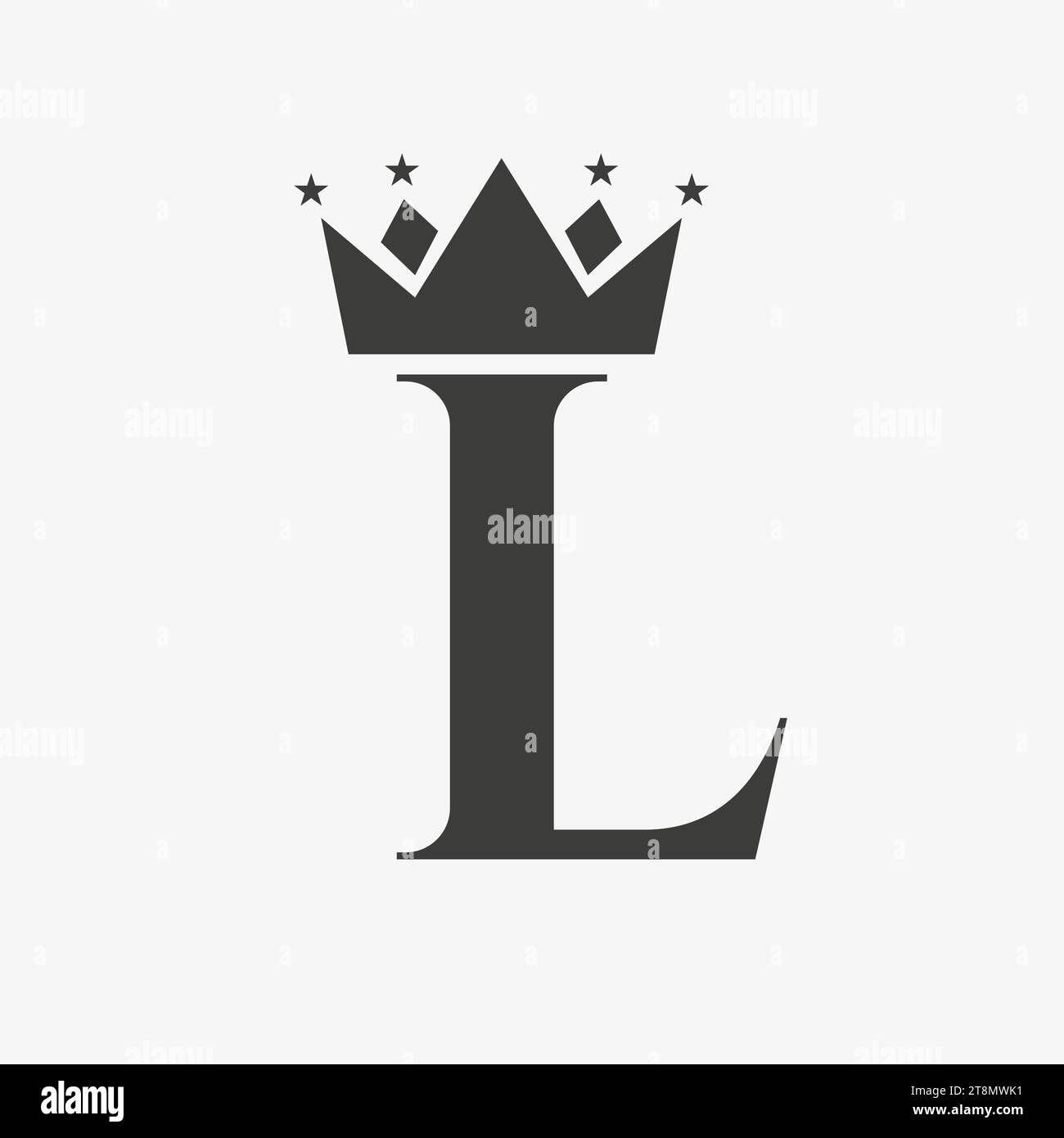 Crown Logo On Letter L with Star Icon. Crown Symbol Template Stock ...