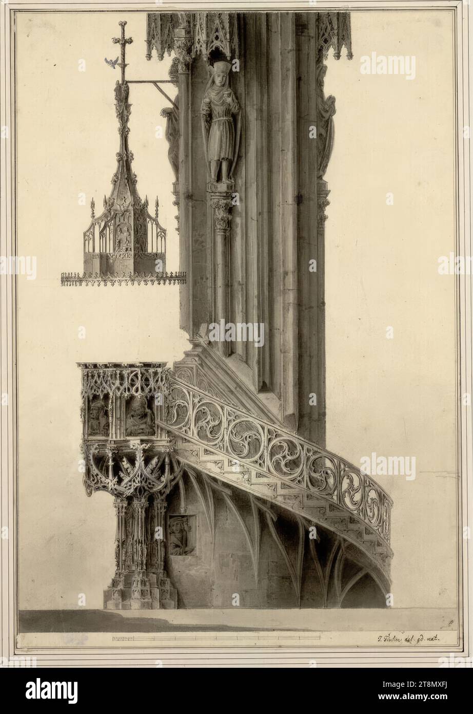 The pilgrim pulpit in Vienna's St. Stephen's Cathedral, Joseph Fischer ...