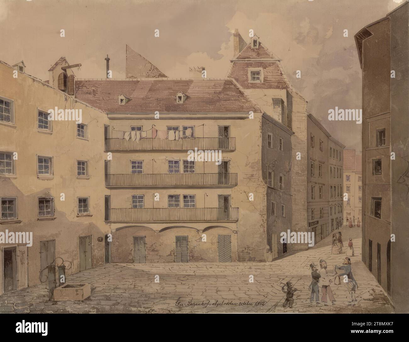 The Lazzenhof (broken off in October 1852), Moritz Leybold (Vienna 1806 ...