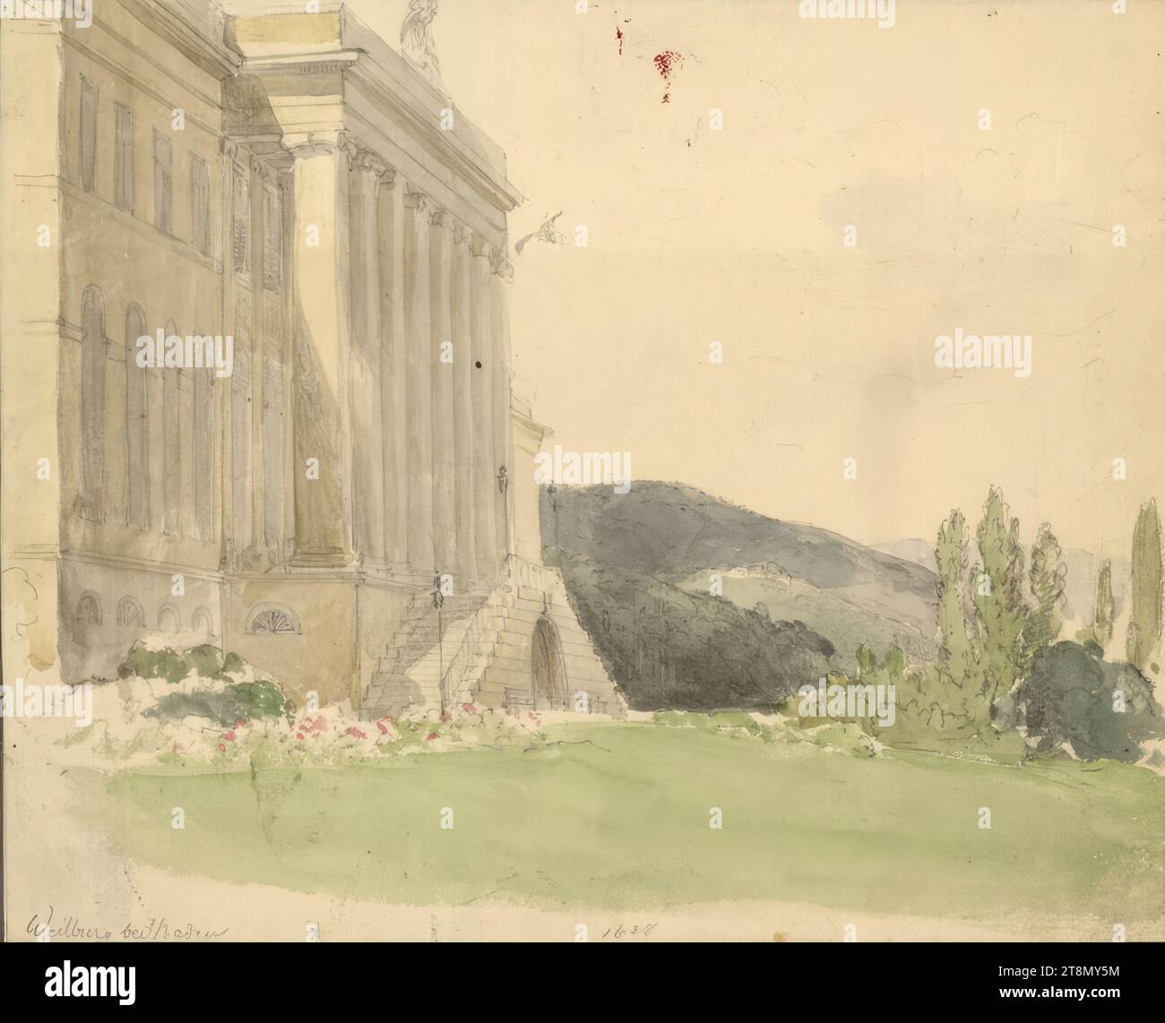 Weilburg, Thibault, 19th century, drawing, watercolour, 17.7 x 21.6 cm ...