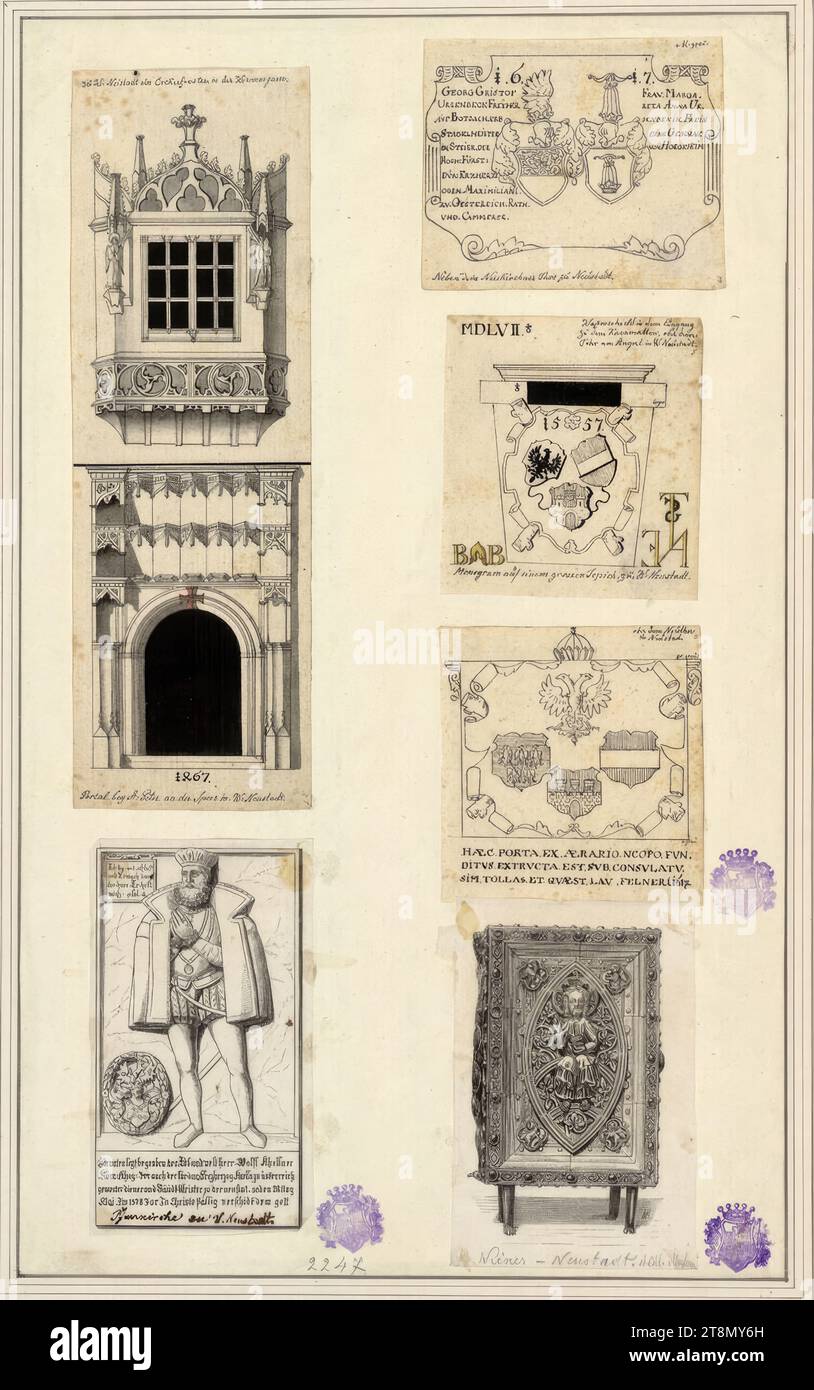 Bay windows, portals, inscriptions and coats of arms from Wiener ...