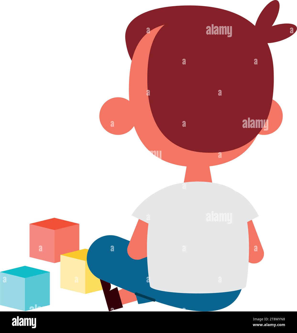 autism boy with cubes vector isolated Stock Vector Image & Art - Alamy