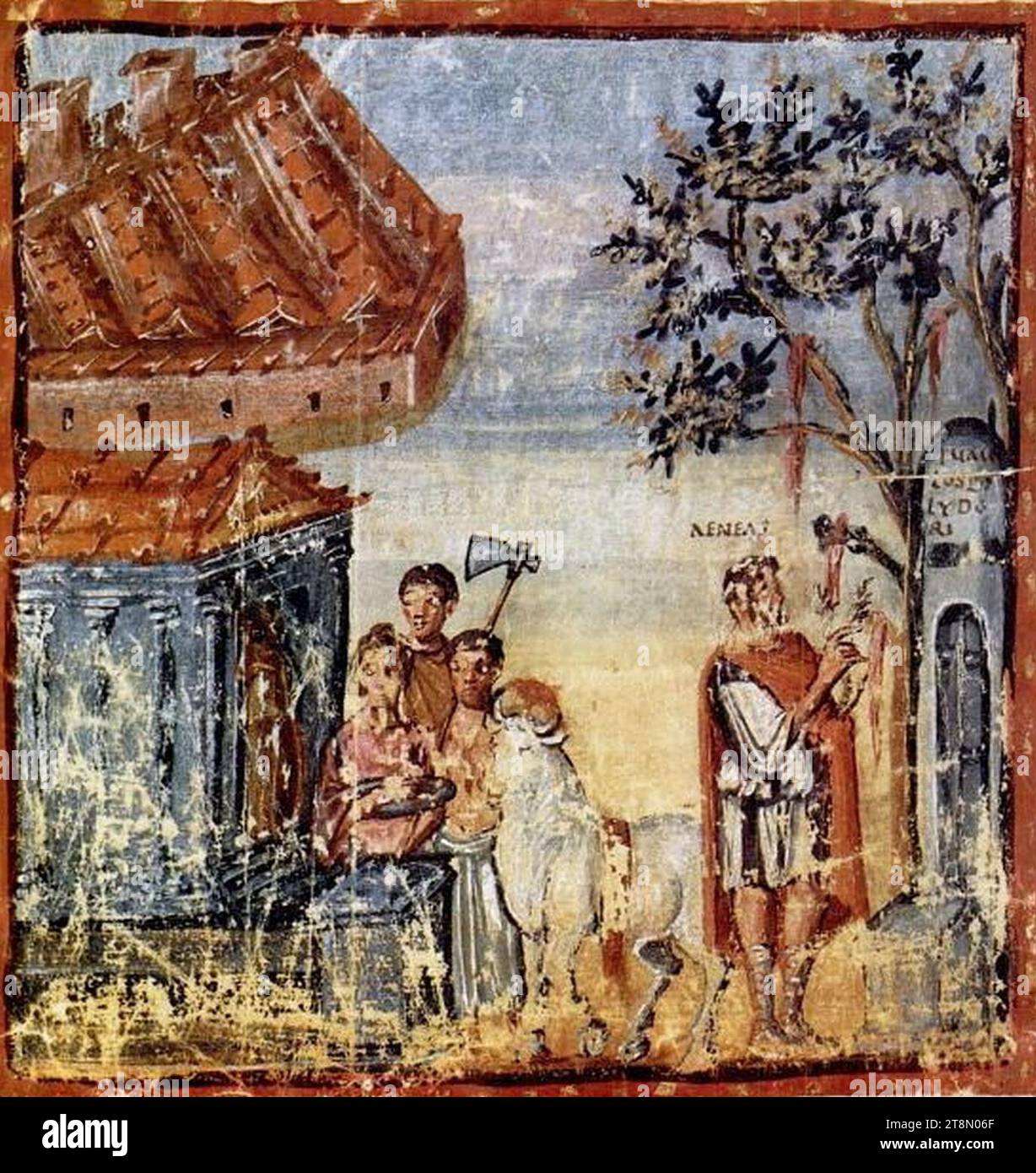 Vergilius Vaticanus - Énée à la sépulture de Polydore - f.24 Stock ...