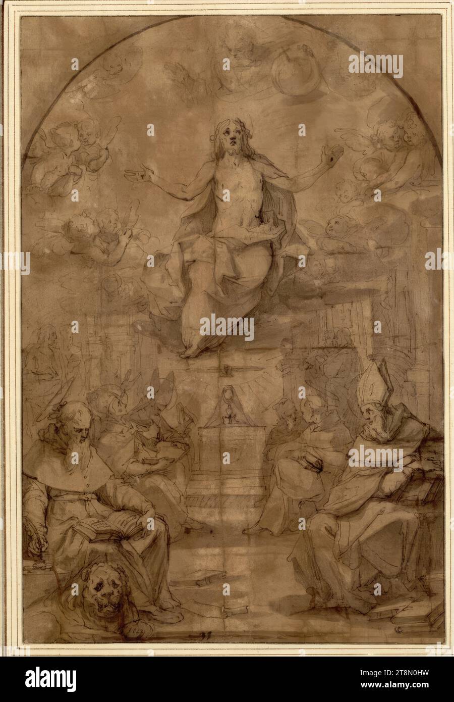 The Triumph of Religion. (Christ in a halo of angels; above him God the ...