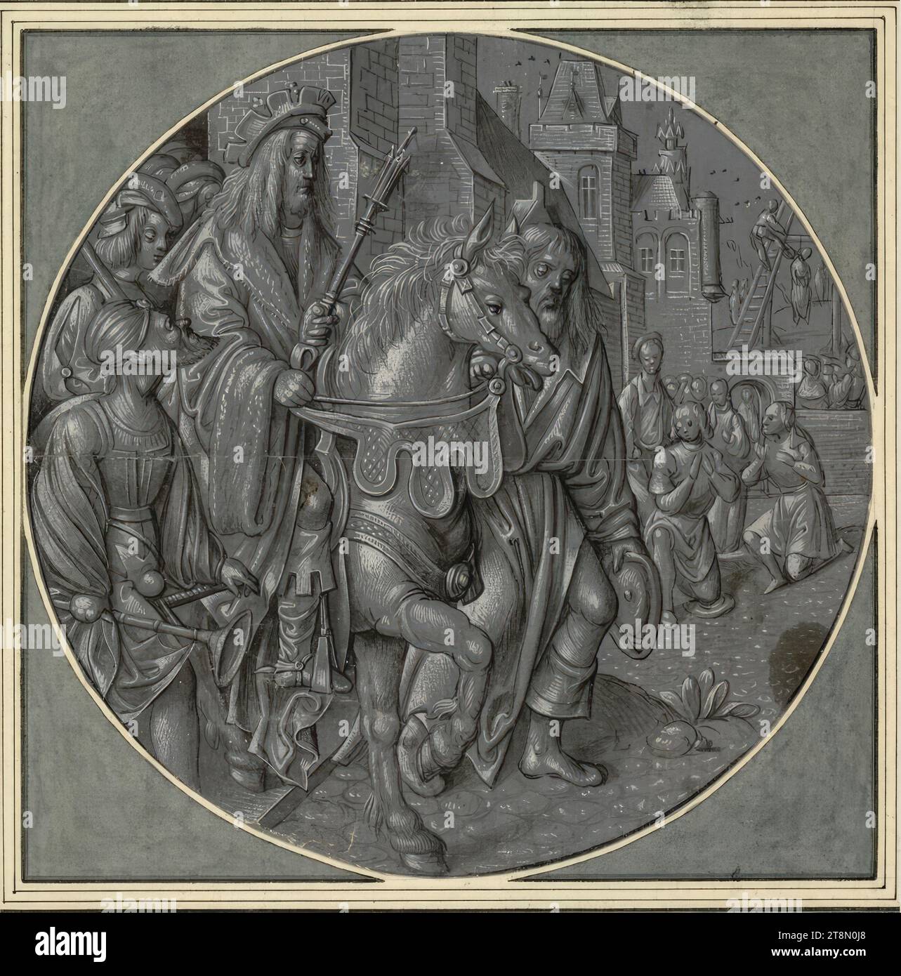 The Triumph of Mordecai (torn disc), Cornelis Engebrechtsz. (Leiden ...