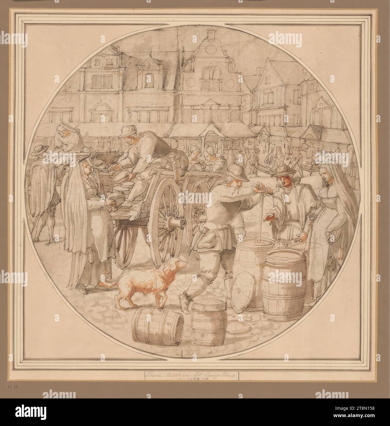 The cheese and butter market in Delft (pane tear?), undefined, around ...