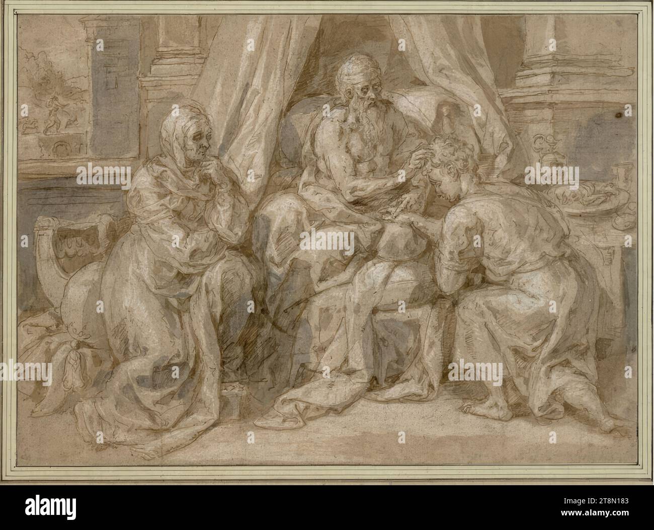 Isaak blesses Jacob, Crispin van den Broeck (Mechelen 1524 - 1591 ...