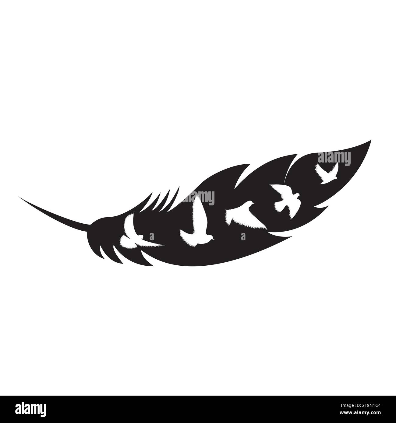 Birds flying with feather Stock Vector Image & Art - Alamy