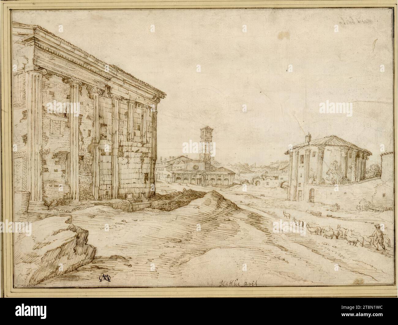 View of Sta. Maria in Cosmedin and the Vesta Temple in Rome, Matthijs ...