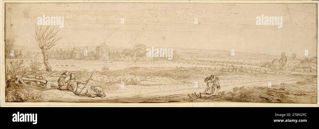 Dune landscape with two people resting, Jan van de Velde II (the ...