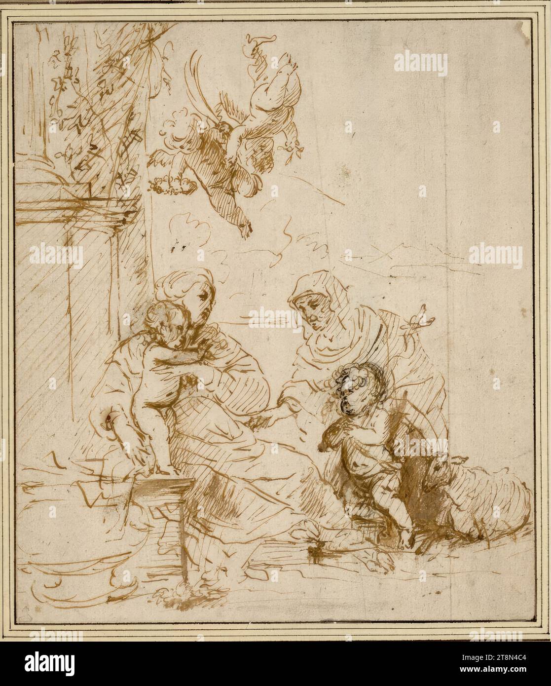 Mary with the child, the kneeling boy John and his mother Elisabeth ...