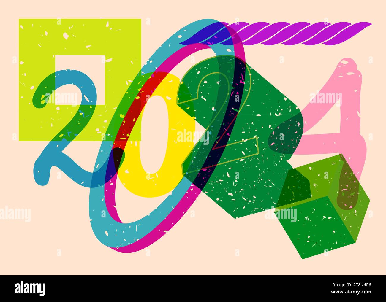 Risograph number 2024 geometric shapes hi-res stock photography and ...