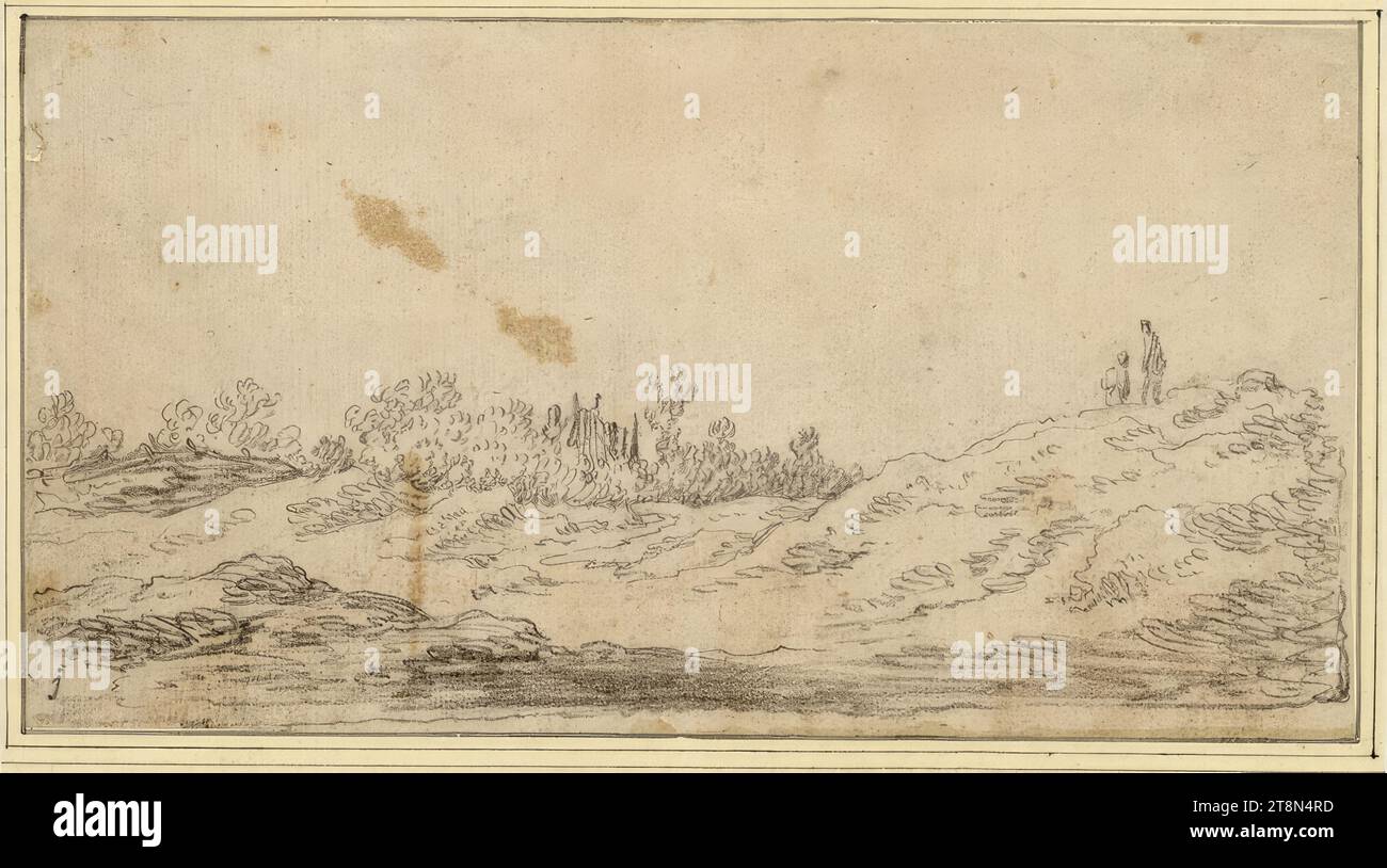 Dunes with bushes and two figures, Jan Josefsz. van Goyen (Leiden 1596 ...